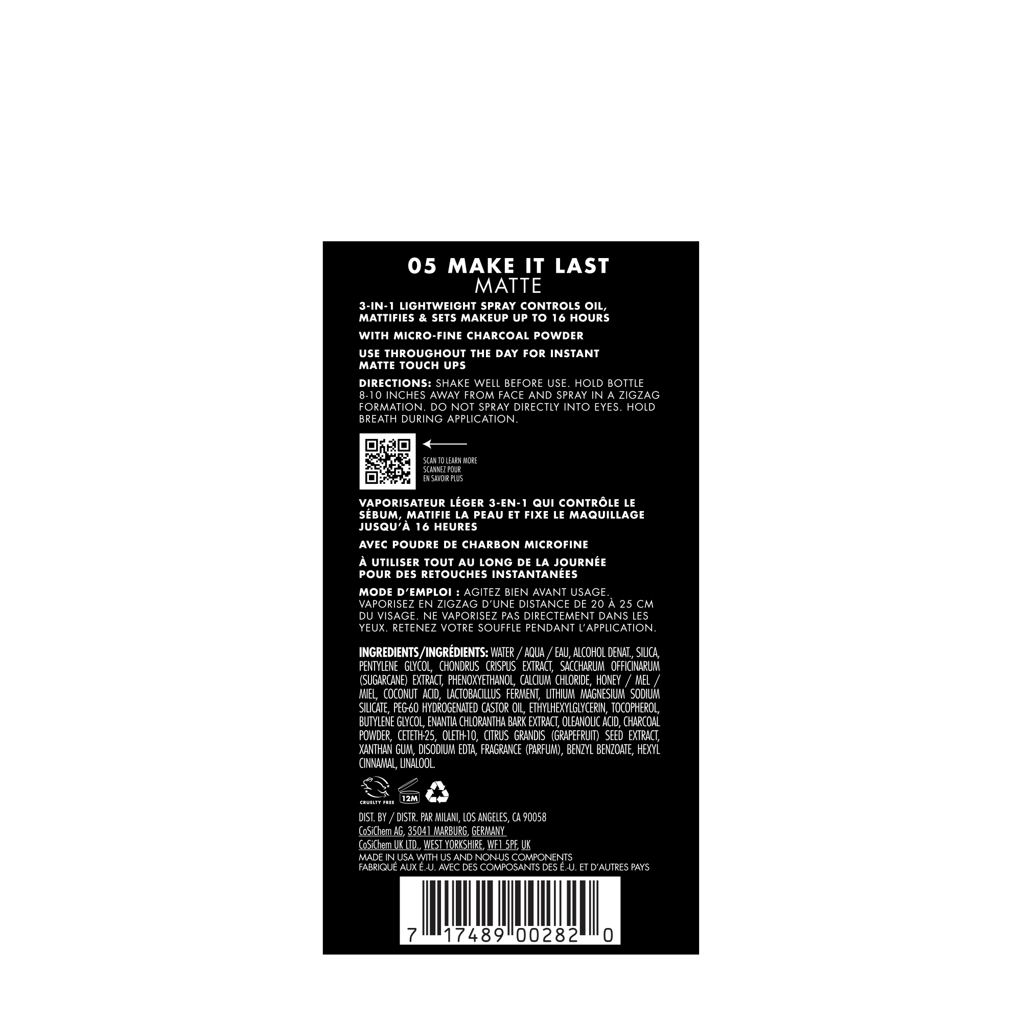 Make It Last Matte - Matte Finish Charcoal Setting Spray Jumbo Size