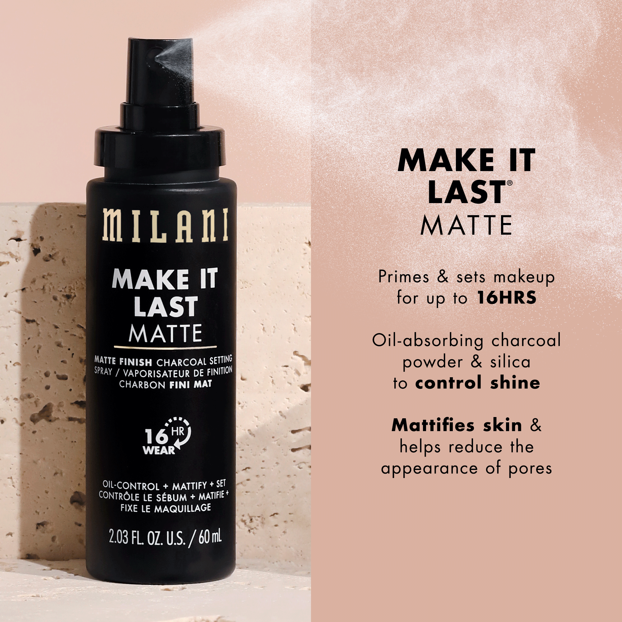 Make it Last Matte Charcoal Setting Spray | Milani